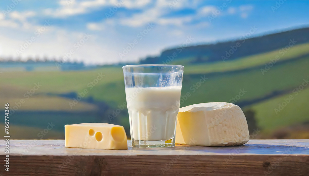 Image material of milk, cheese, butter, dairy products. Dairy products ...