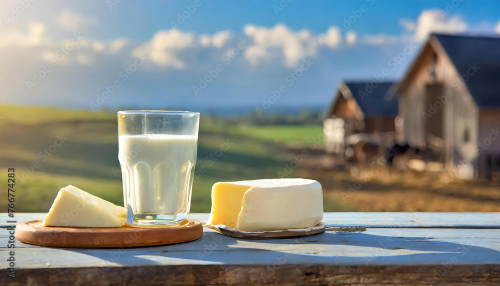 Image material of milk, cheese, butter, dairy products. Dairy products ...