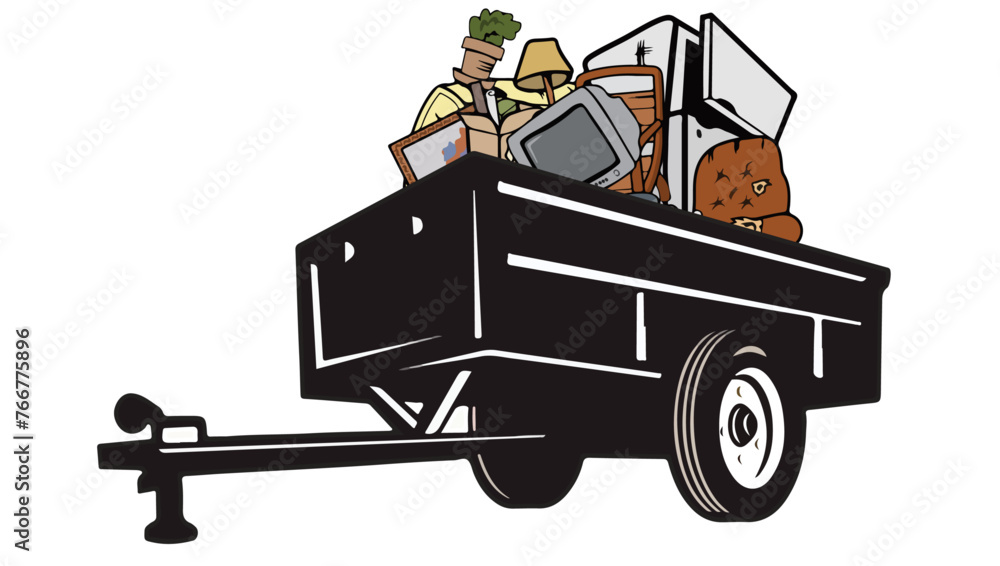 Trailer Logo design, Logo Design, Junk Removal logo Design, Hauling ...