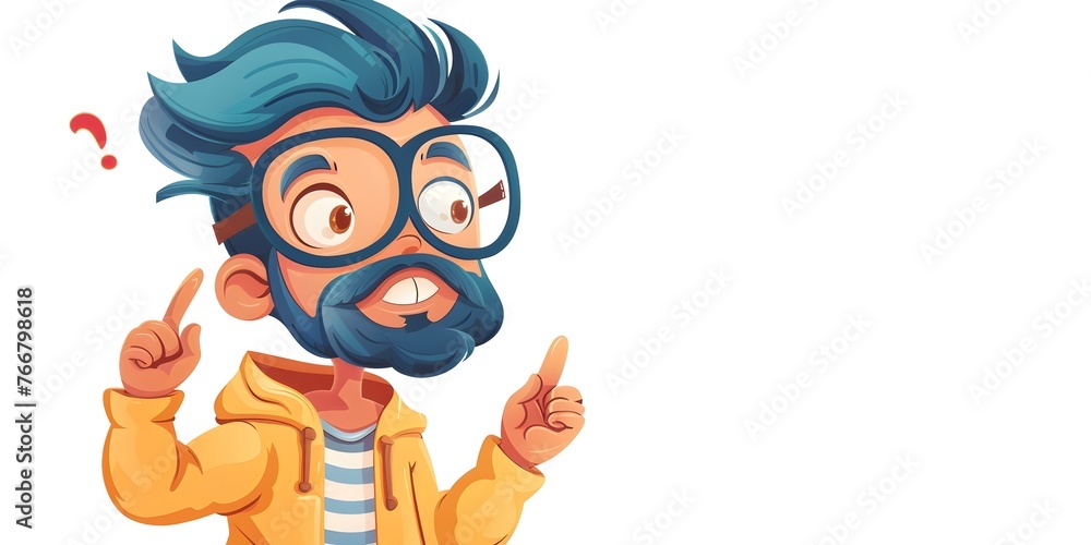 A cheerful flashcard character flipping to reveal educational ...