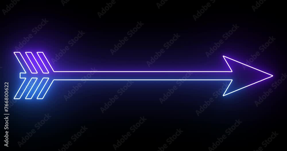 4K animated neon pink and blue colored arrow background. Glowing neon ...