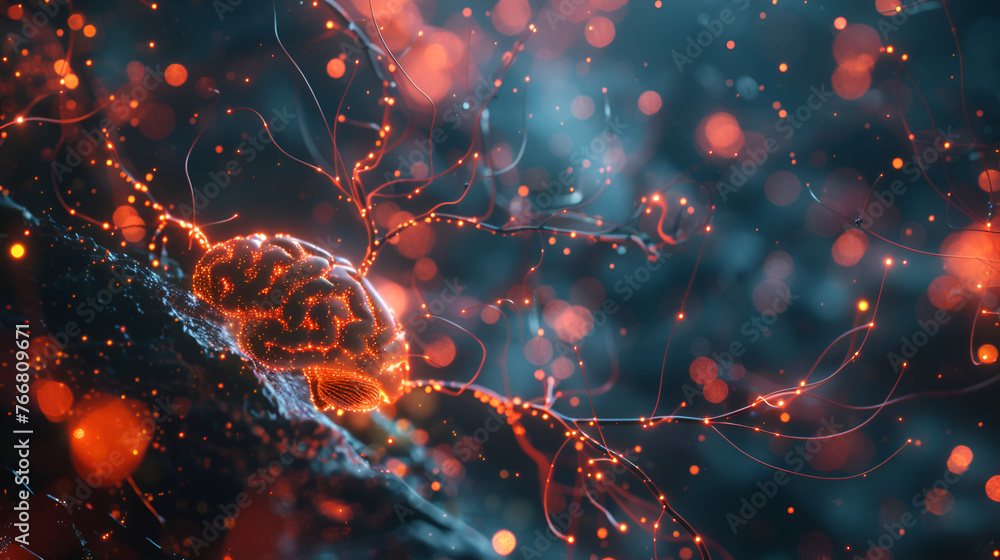 Concept art of a human brain exploding with knowle Human brain damage ...