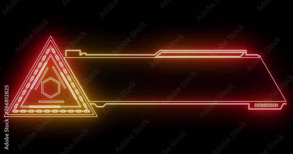 4K Sci-fi designed neon hud lower third. Element of hud interface ...