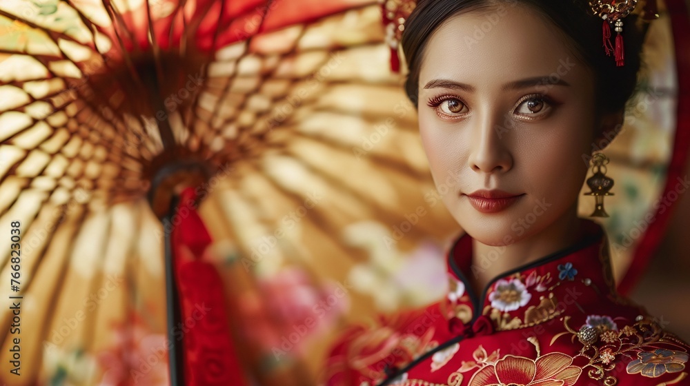 beautiful chinese woman in traditional attire elegant fashion cultural ...