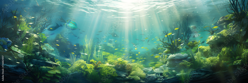 Emerald Underwater Ecosystem: A Mesmerizing Display of Algae’s Vital ...