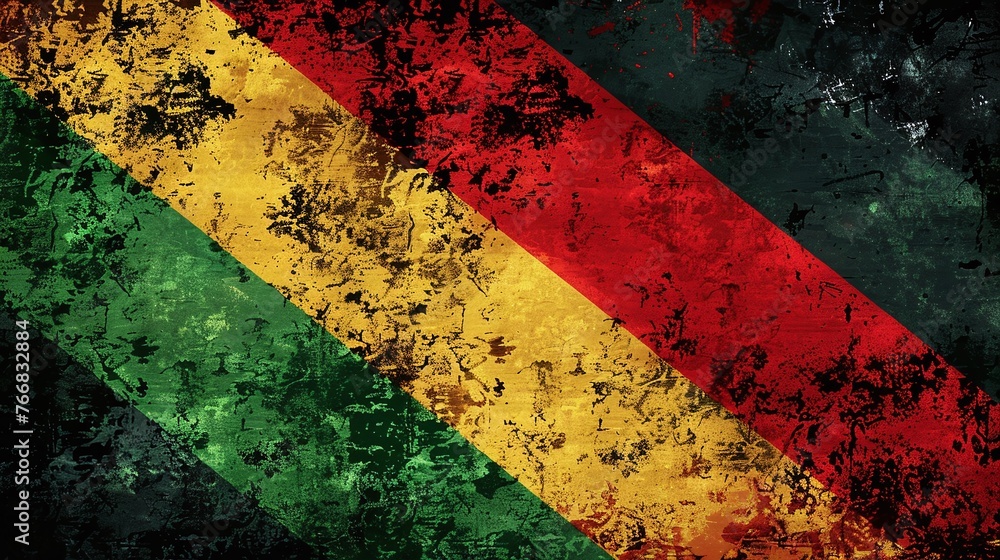 colorful black history month flag background with red yellow green and ...