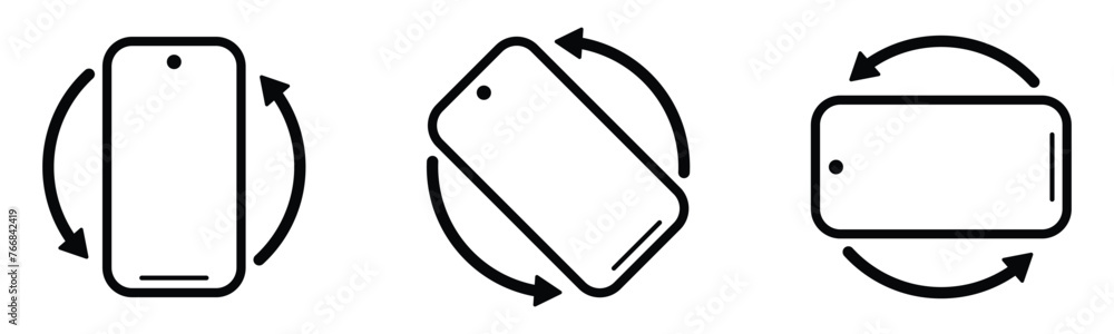 mobile rotation icon set. device rotate symbol for apps and website ...