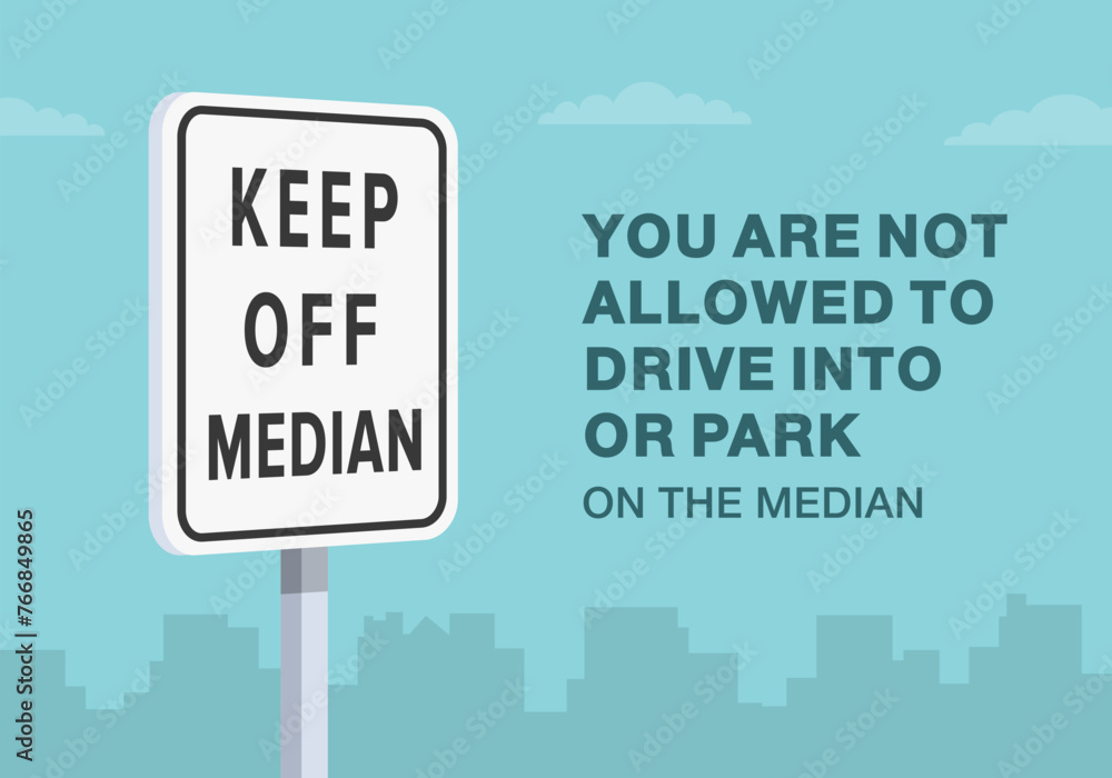 Vecteur Stock Safe driving tips and traffic regulation rules. Close-up ...