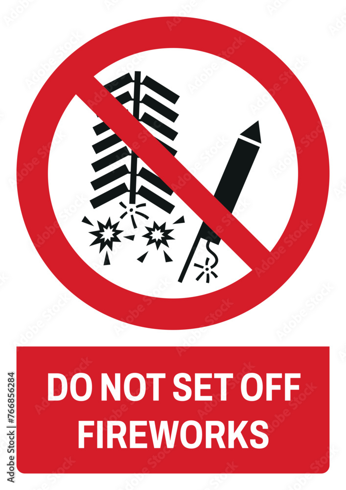 iso prohibition safety signs v2 not set off fireworks size a4/a3/a2/a1 ...