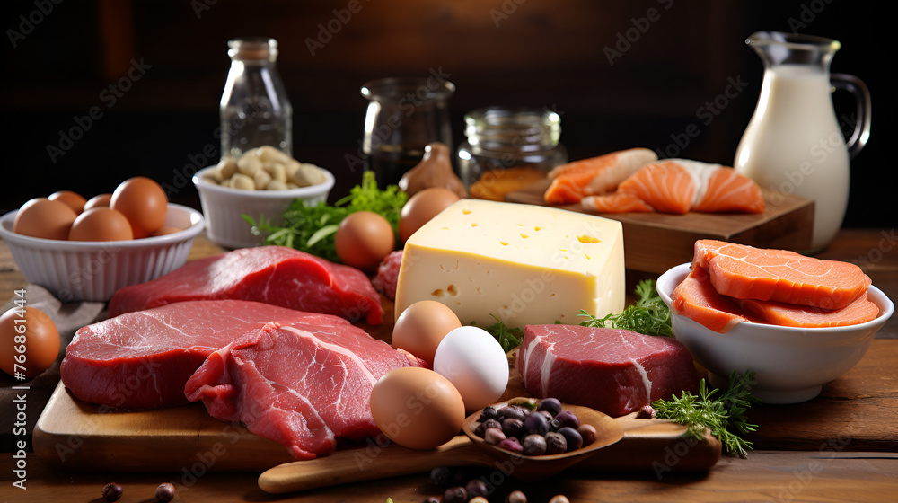 lean meats and poultry whole grains Seeds and nuts Selection of protein ...