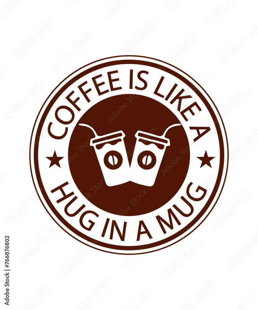 Vetor de Coffee Round Sing SVG Bundle, Round Coffee SVG Bundle, Coffee ...