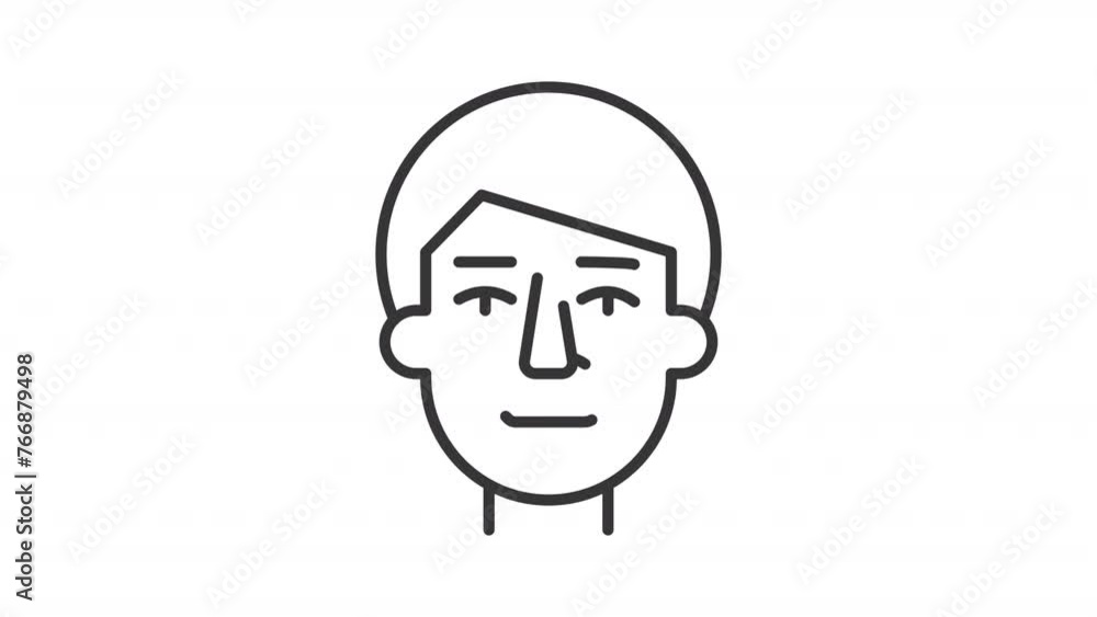 Stroke line animation. Animated facial palsy icon. Brain attack symptom ...