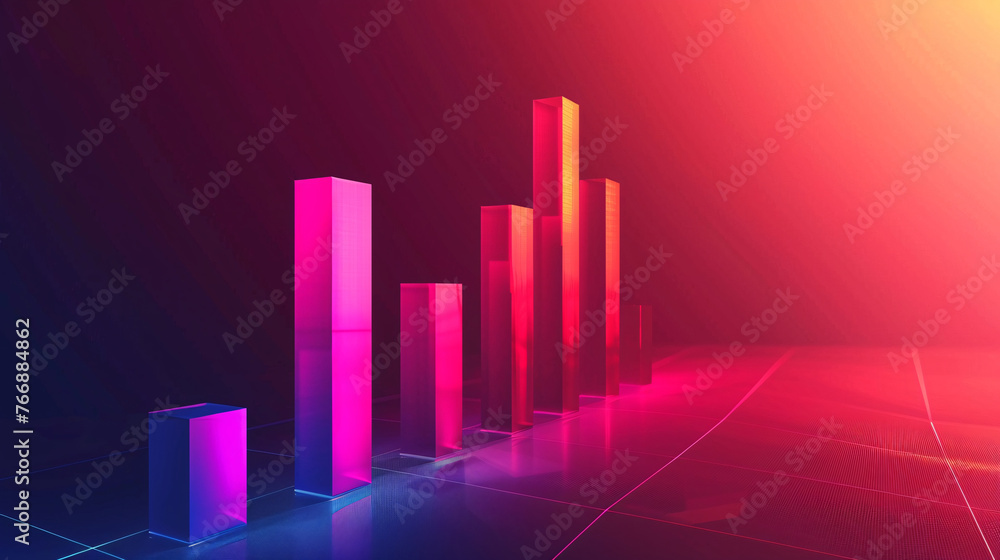 Financial data curve chart, financial technology themed big data ...