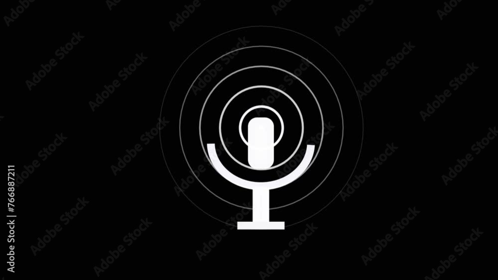 Voice recording podcast mic and performance microphone button icon ...