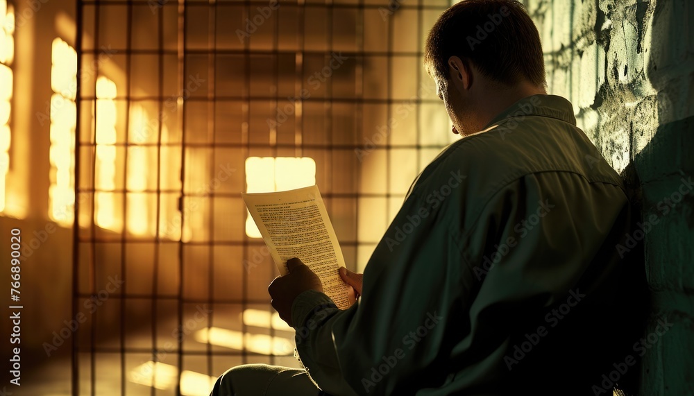 A prisoner reads a letter from family, evoking emotions of connection ...