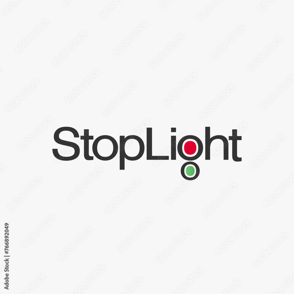 word mark stoplight logo vector template on white background, traffic ...
