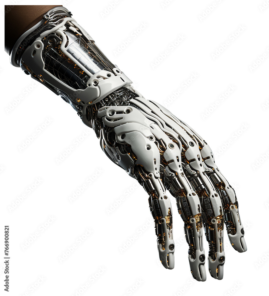 Artificial General Intelligence AI of humanoid robot arm,Computer ...