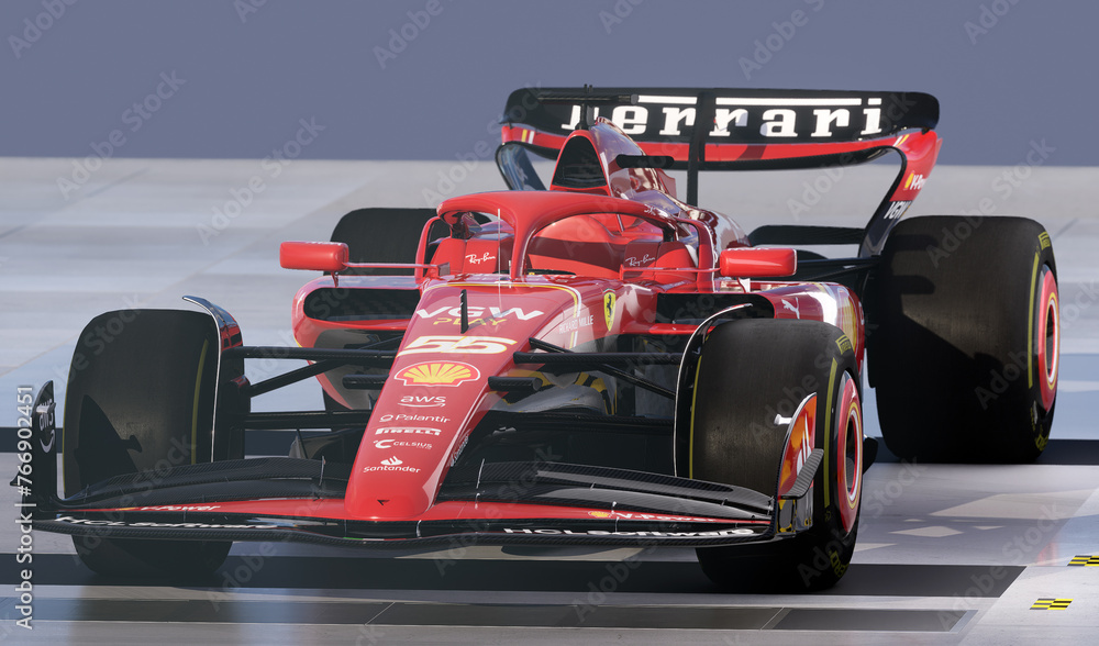 Ferrari SF-24 F1 2024 Formula One car in photo studio Stock Photo ...