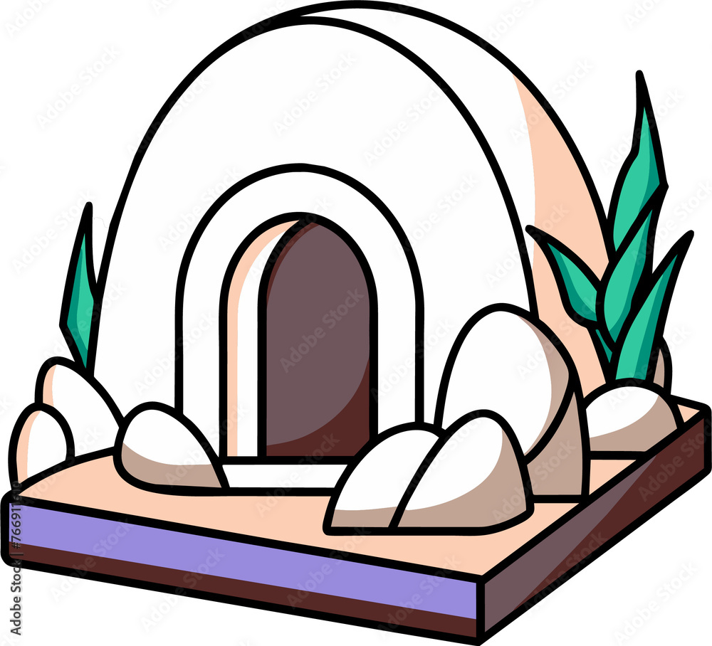 Poster Leeres Grab - Christliche Ostern - Vektor Art coloriert - für ...