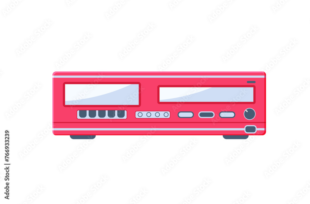 Retro style audio, tape recorder, music player from 90s, sketch ...