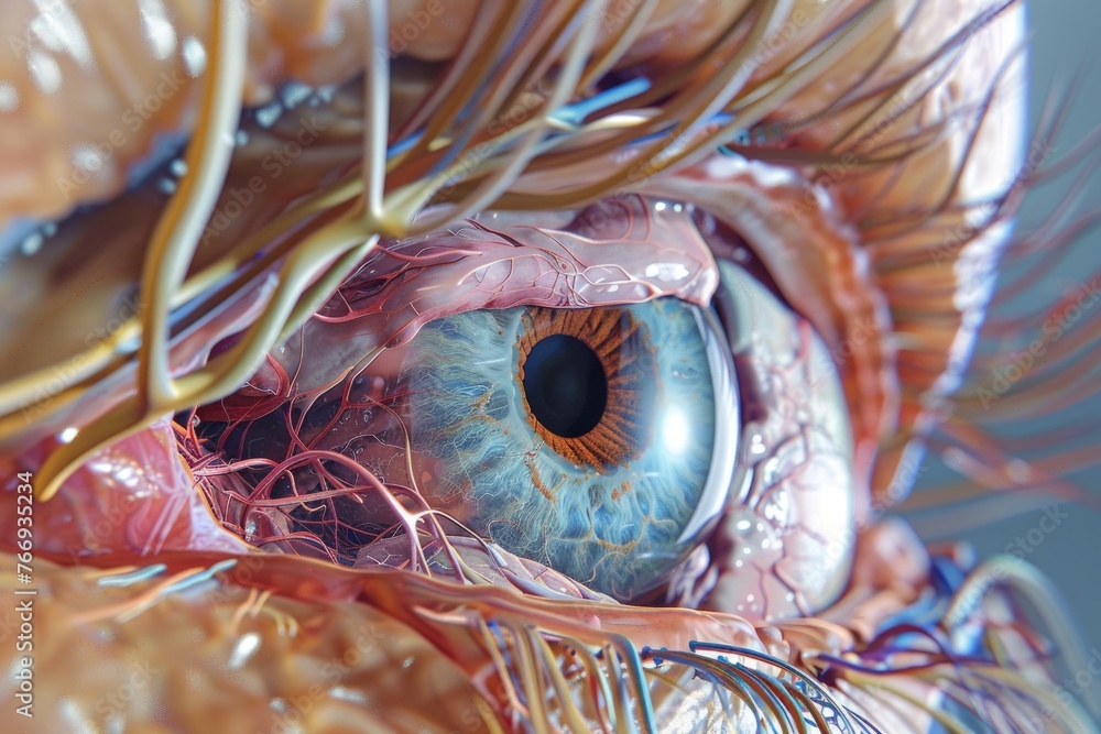 Visualize in 3D the eyes posterior chamber, focusing on its role in ...