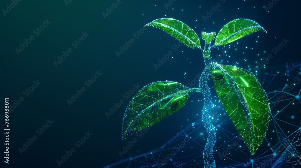 An abstract 3D animation of a biotechnology concept, with a digital ...