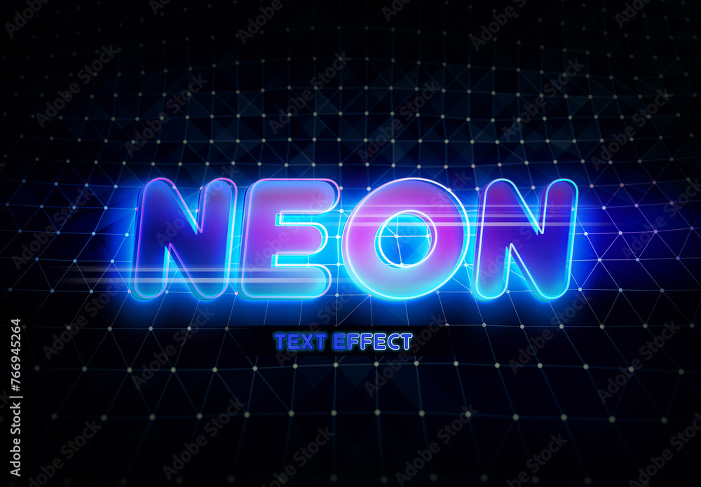 Futuristic Neon Text Effect Stock Template | Adobe Stock