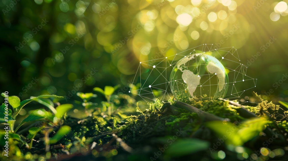 In this thought-provoking 3D animation, a globe with emerging sprouts ...