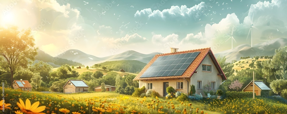 Community Renewable Energy Project Powering Rural Countryside Landscape ...