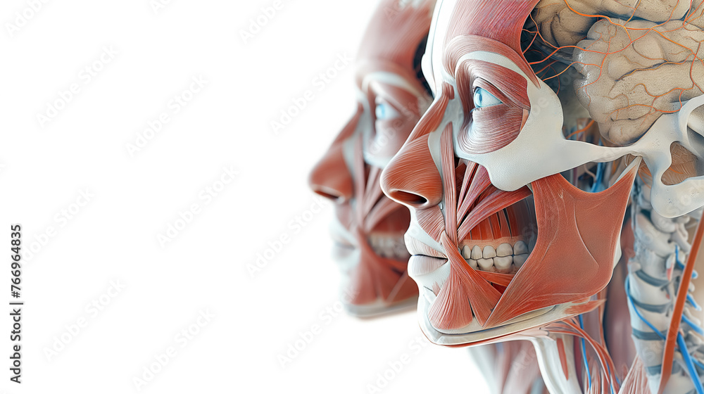 Anatomy of human head muscles revealed. Stock Photo | Adobe Stock