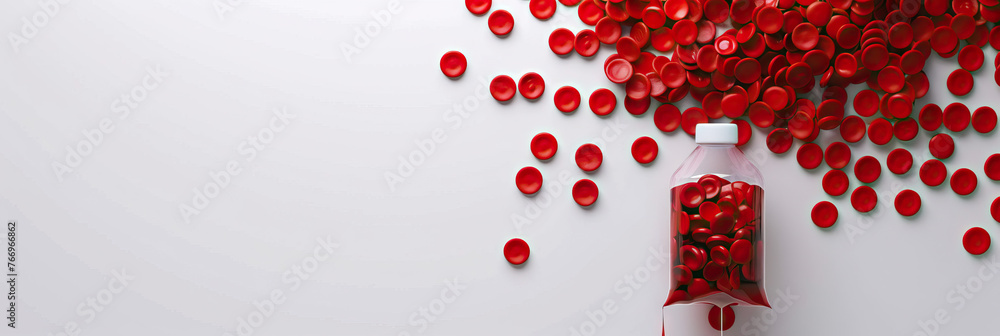 red IV drip bag for blood donation types at hospital recovery room ...