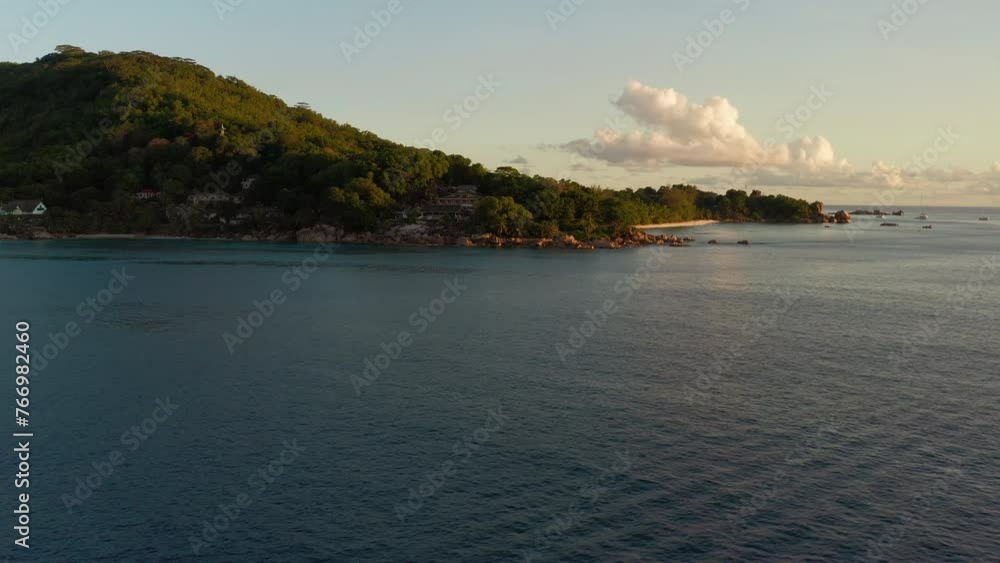 Panoramic view of a remote island located in the Indian Ocean ...