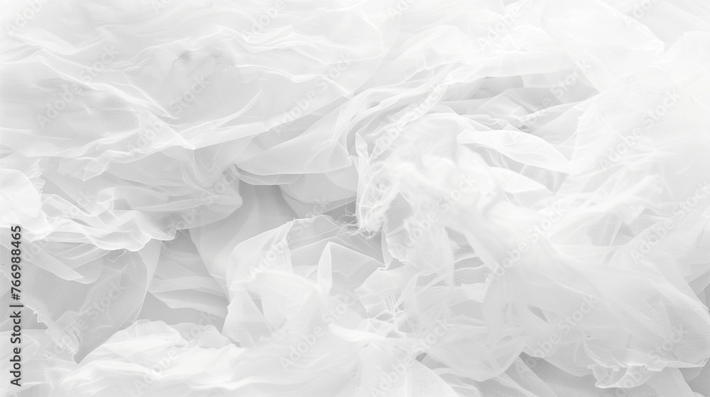 Soft White Fabric Folds, Delicate Tulle Textures, Light Ethereal Cloth ...