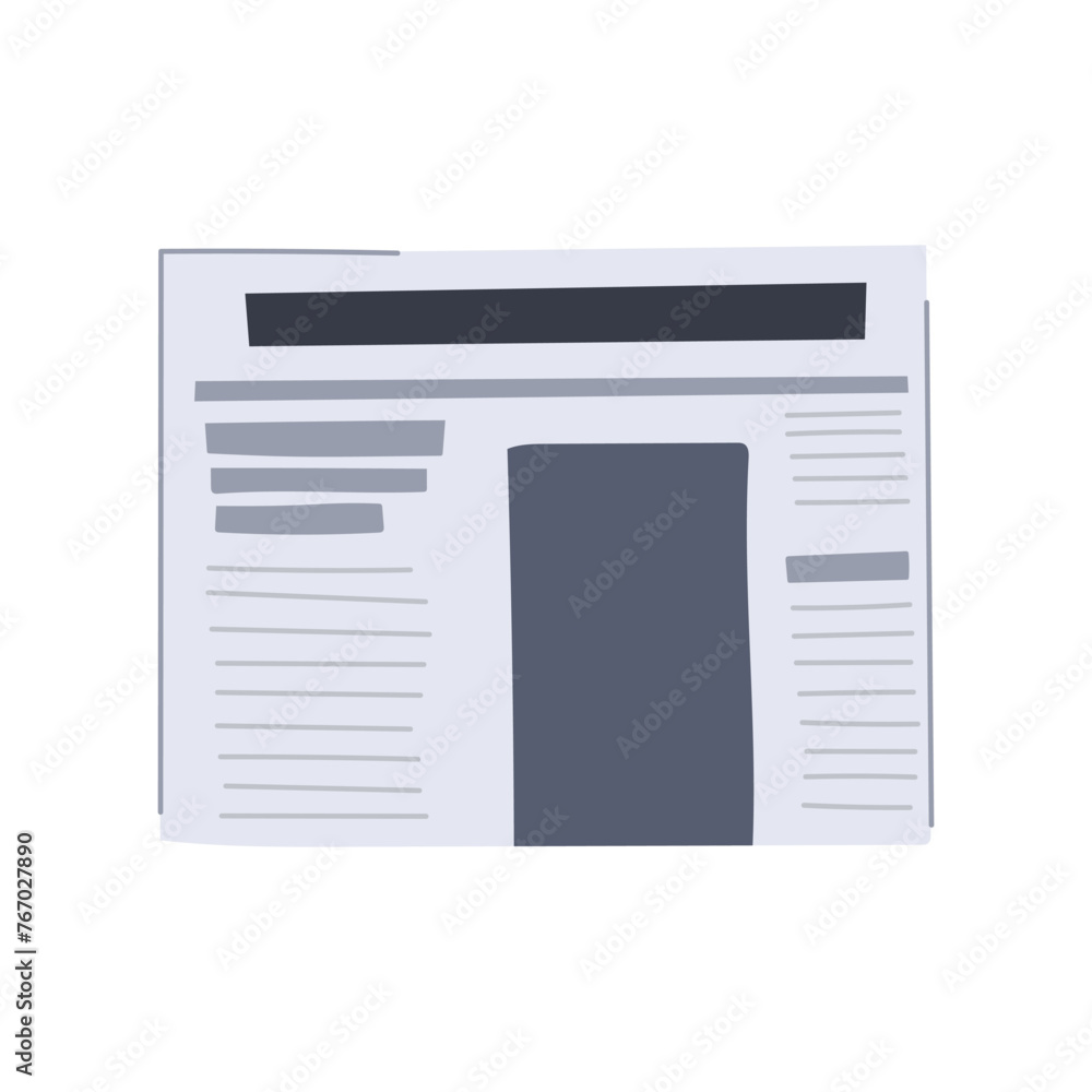 page financial newspaper cartoon. template mockup, layout front, press ...