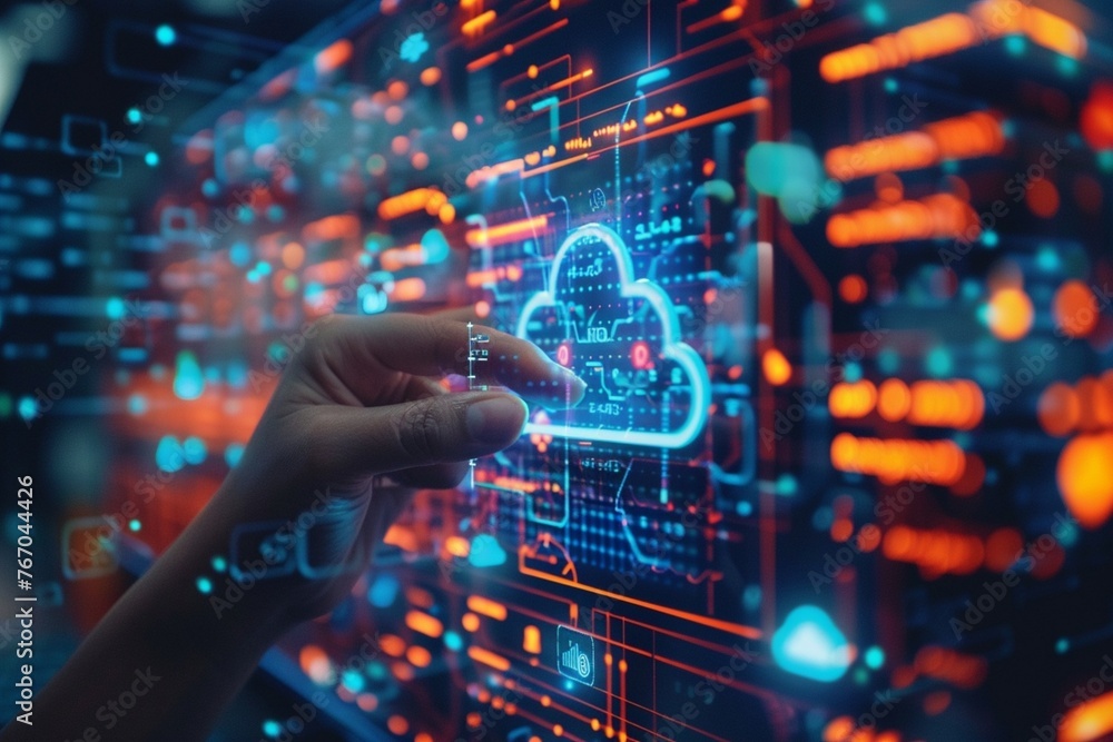 PaaS, Platform as a Service concept. Cloud computing service on ...