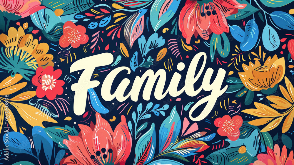 On a single-colored background, a man's creation showcases the word ...