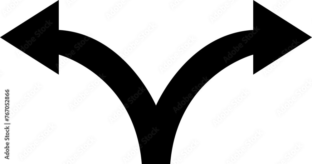 Choice between roads icon. directional arrow. Way, road, direction ...