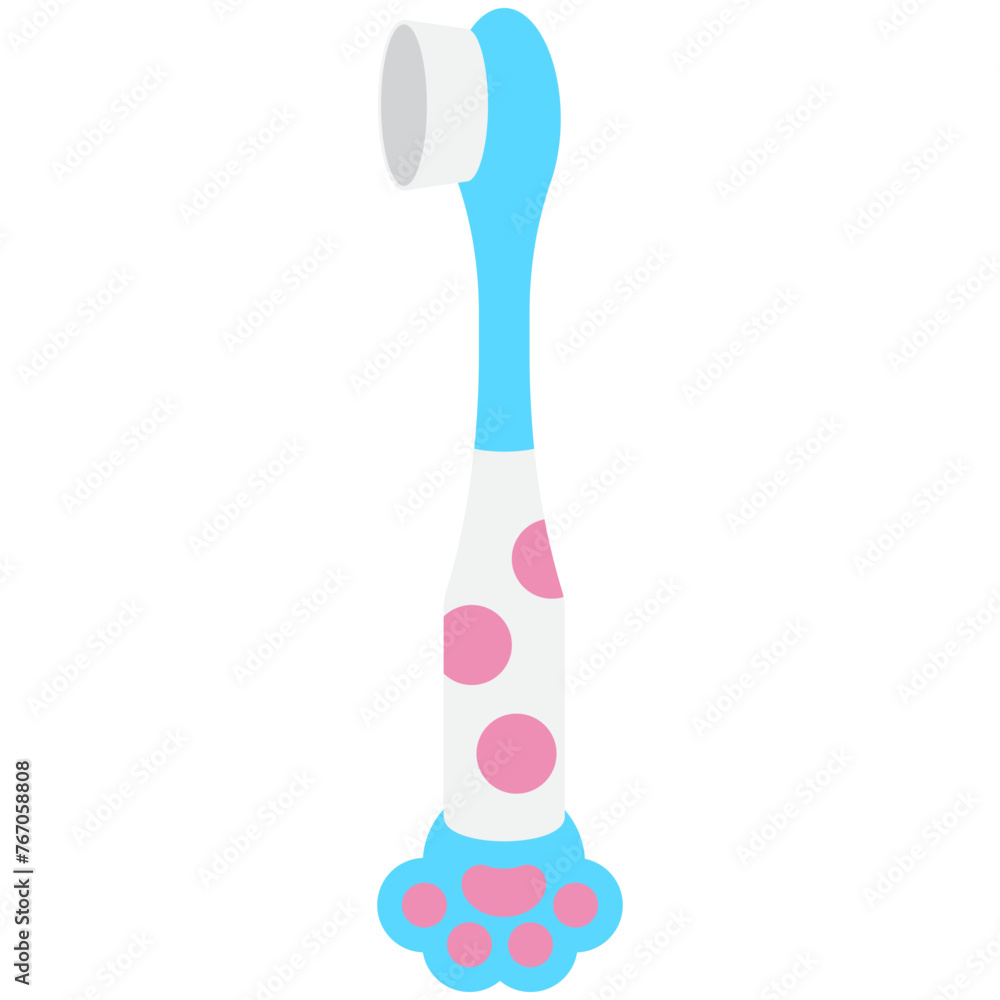 Cat toothbrush vector cartoon illustration isolated on a white ...