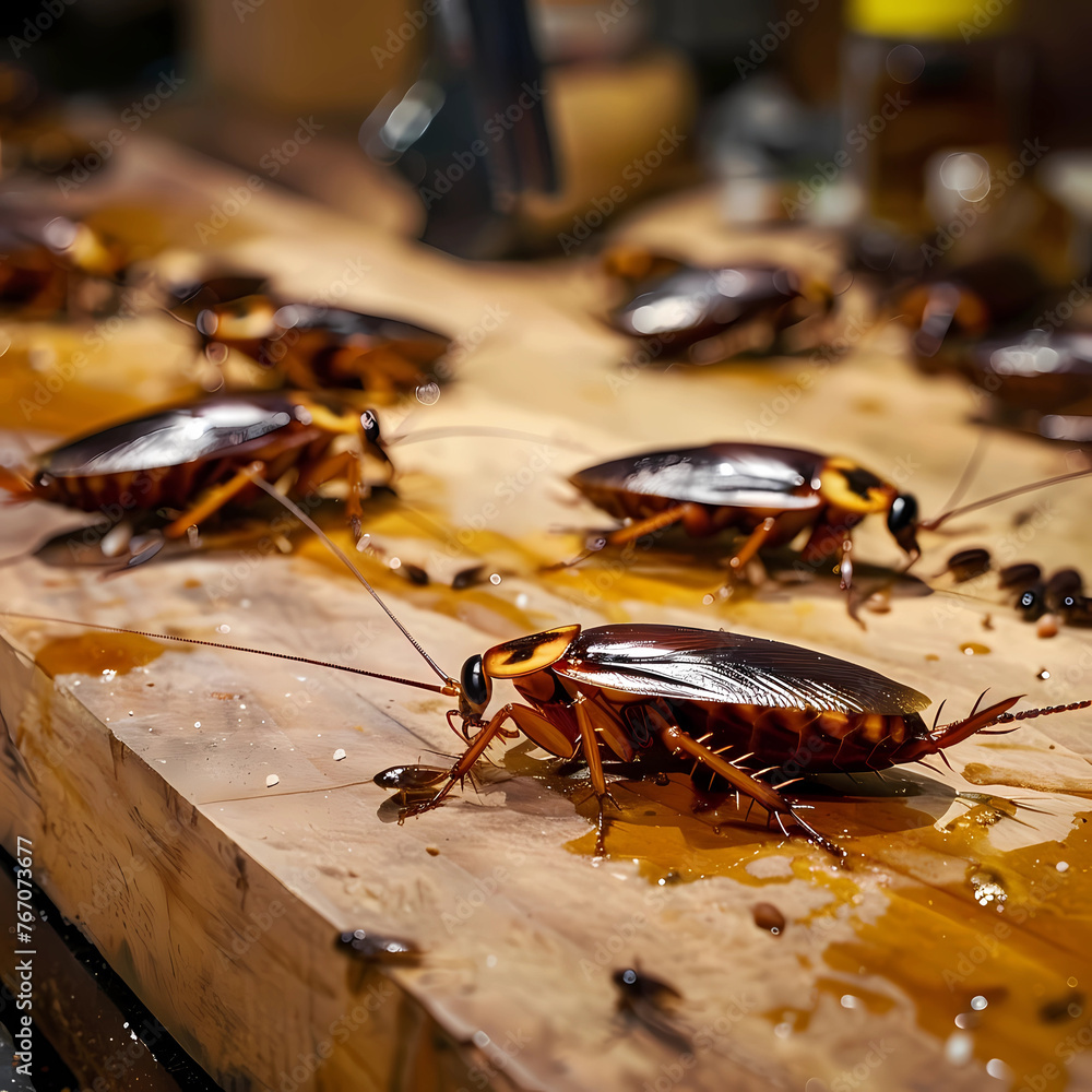 German Cockroach infestation themed imagery to show the difficulties of ...