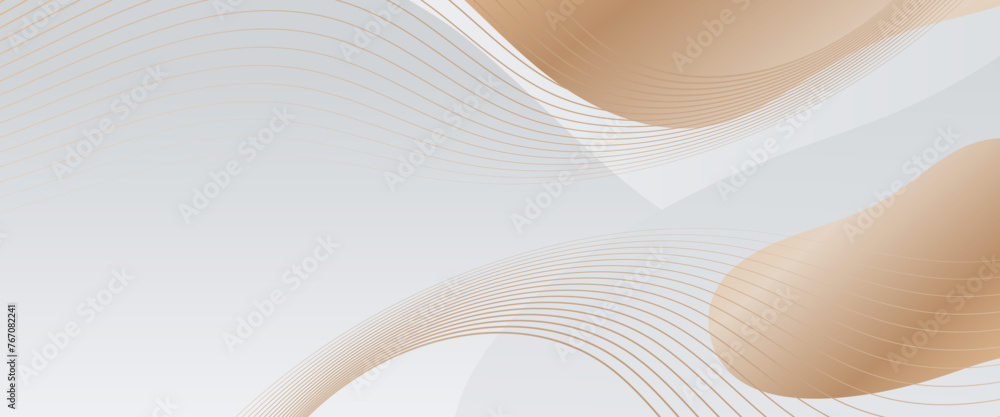 White and gold abstract banner with shapes. For business banner, formal ...