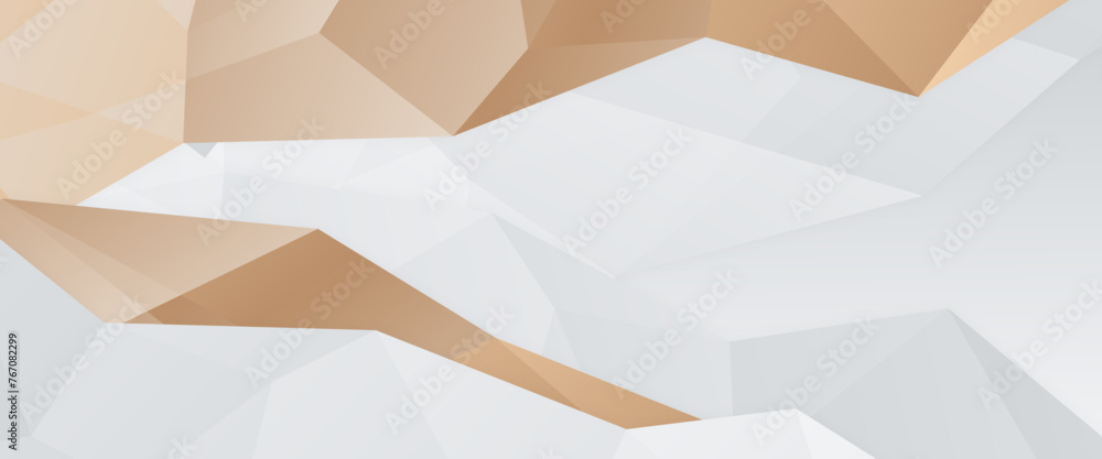 White and gold abstract banner with shapes. For business banner, formal ...