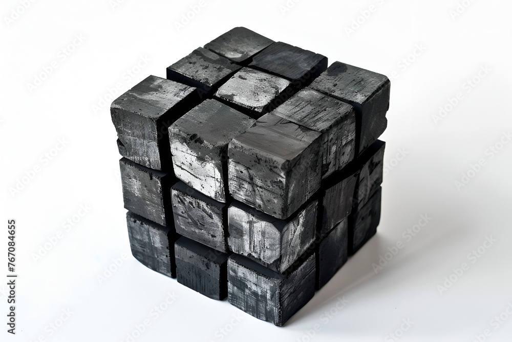 Small cubes come together to form a larger cube. Magic Cube Futuristic ...