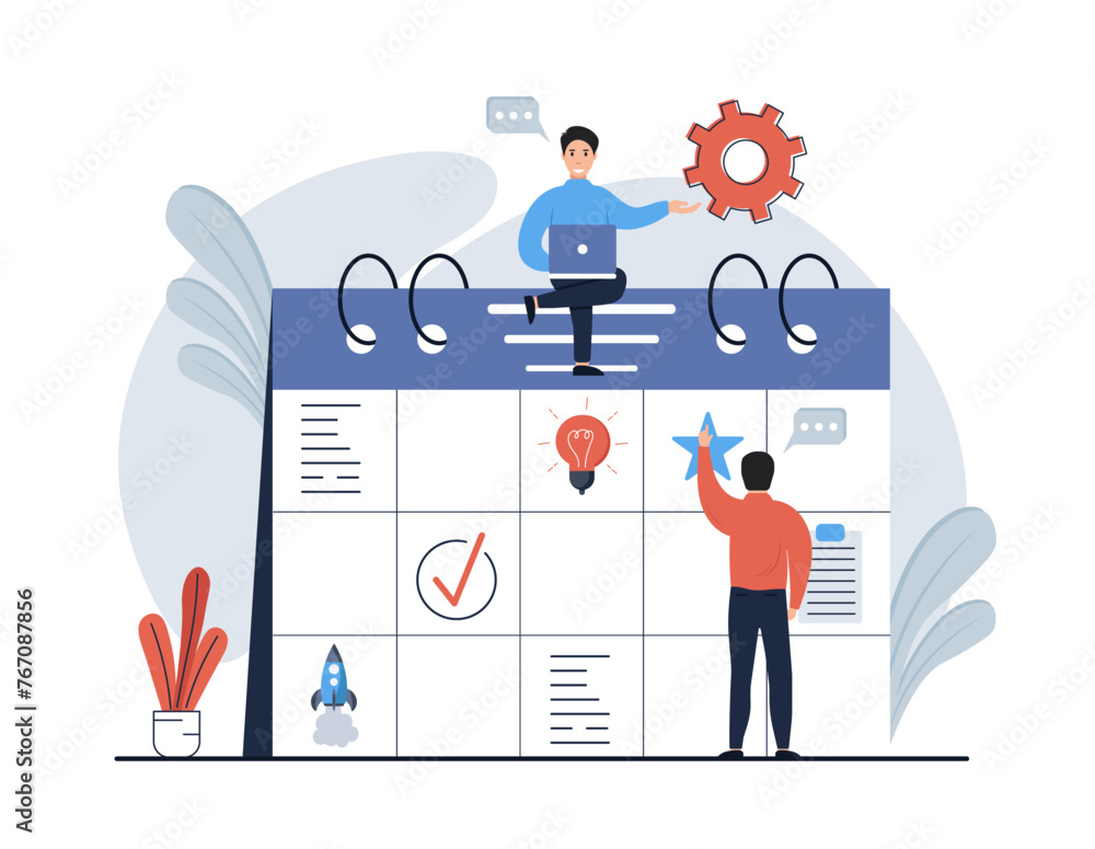 Strategic planning concept.Character analyze data statistics, create ...