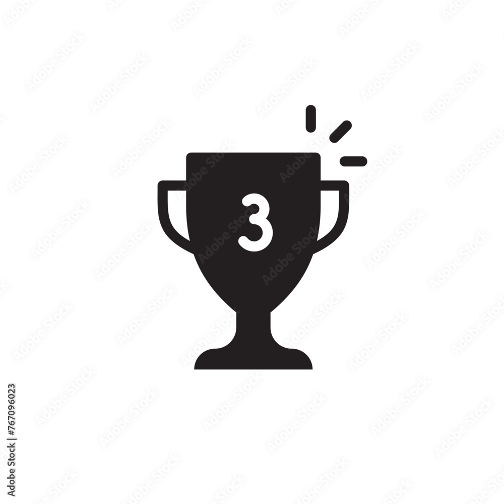 Cup vector icon. First place cup sign. Reward victory cup symbol ...