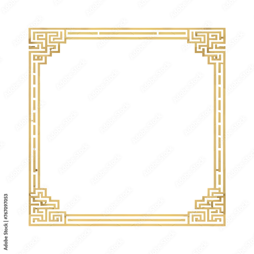 Chinese Luxury Gold Border Frame png isolated on transparent background ...