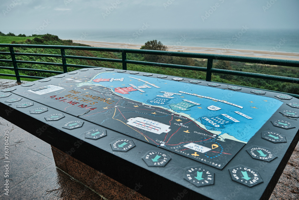 American War Cemetery memorial near Omaha Beach, the place where allied ...