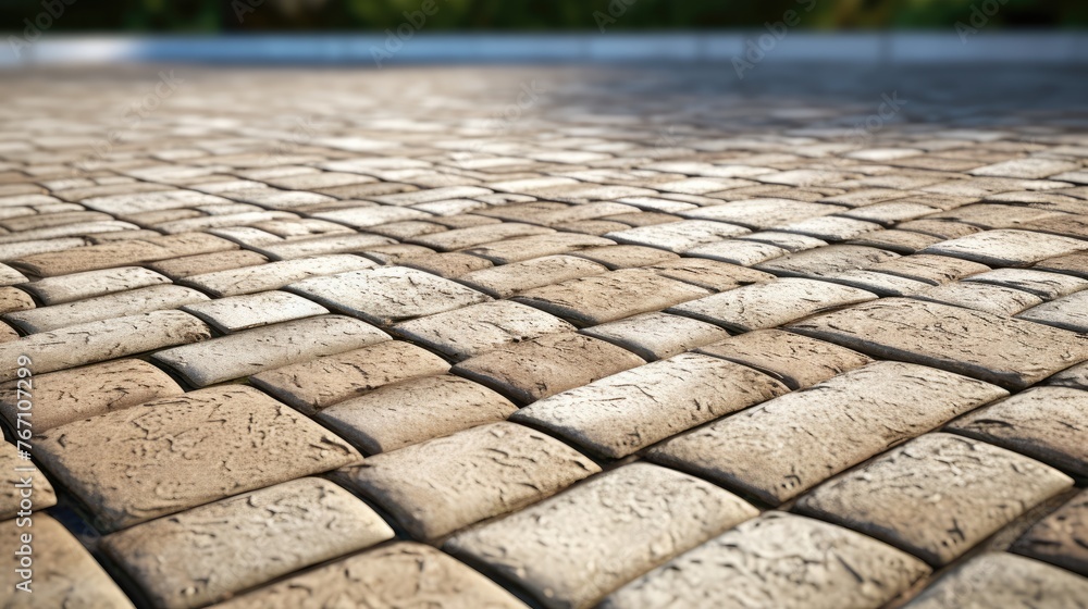 Paving stone pavement texture. Cobblestone pavement top view. Old stone ...