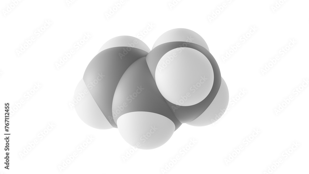 propylene molecule, propene, molecular structure, isolated 3d model van ...