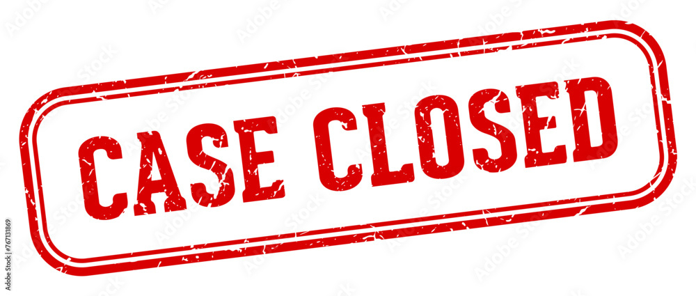 case closed stamp. case closed rectangular stamp on white background ...