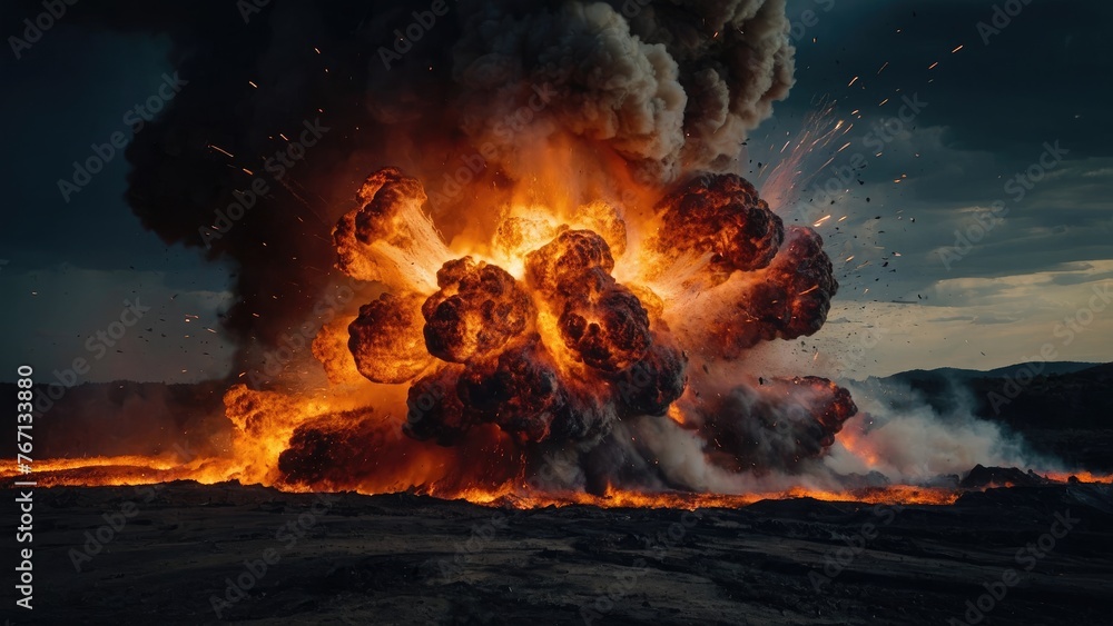 Fire in the fireplace, explosion wallpaper, fire explosion wallpaper ...